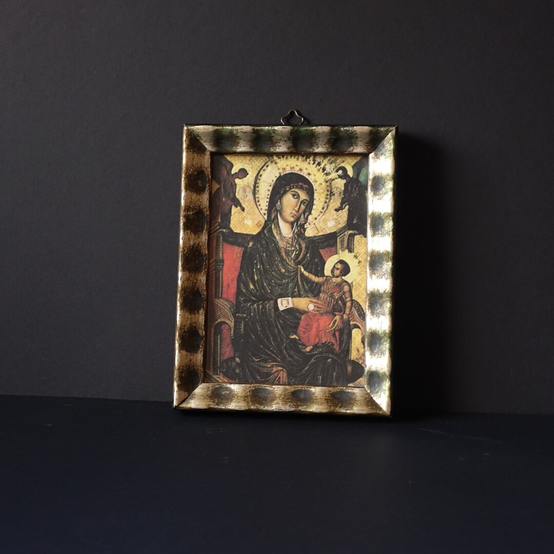 Sacred Icon of the Madonna of Monte Vergine in a Golden Lego Frame of ...