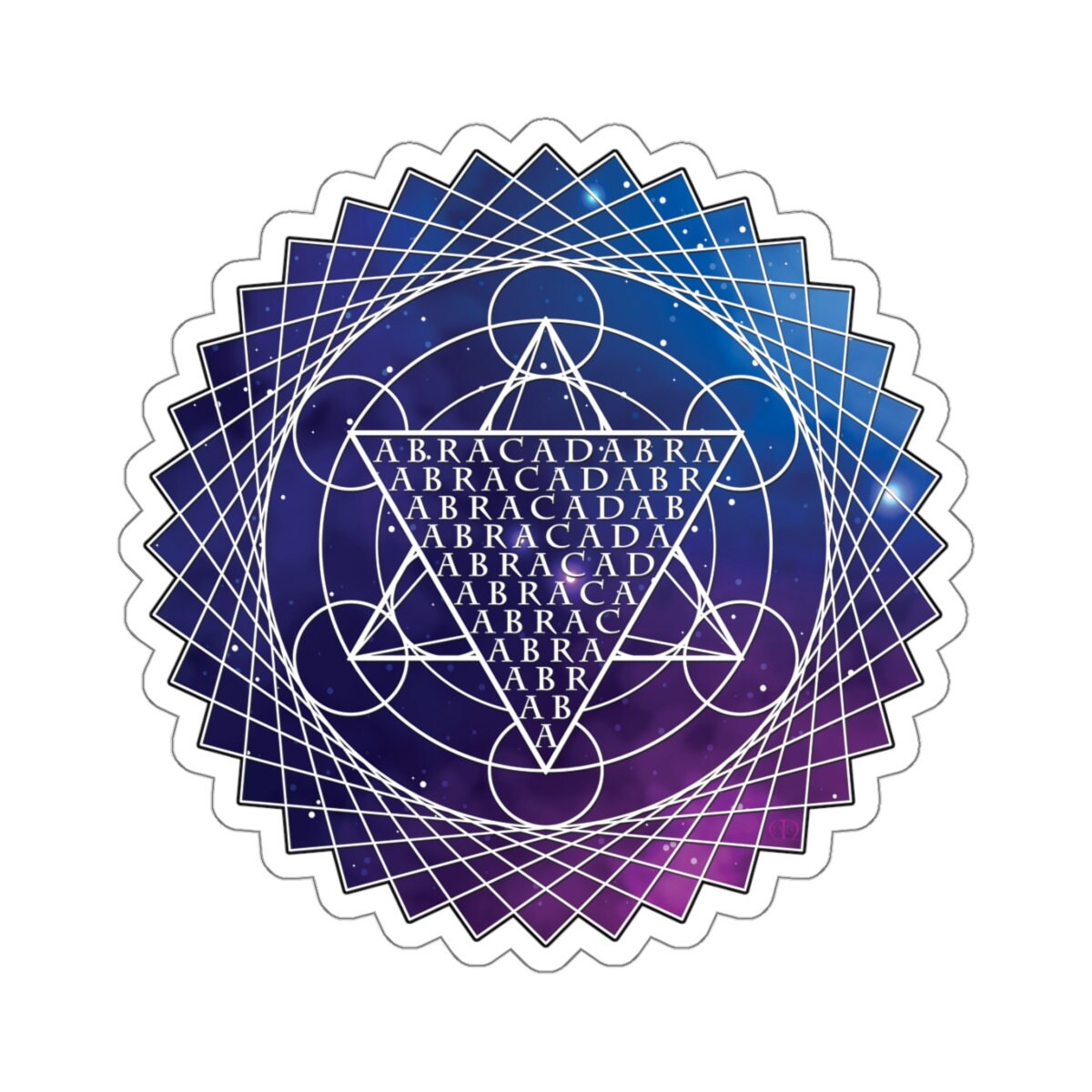 Galaxy Metatron Cube With Abracadabra Incantation | Kiss-cut Stickers ...
