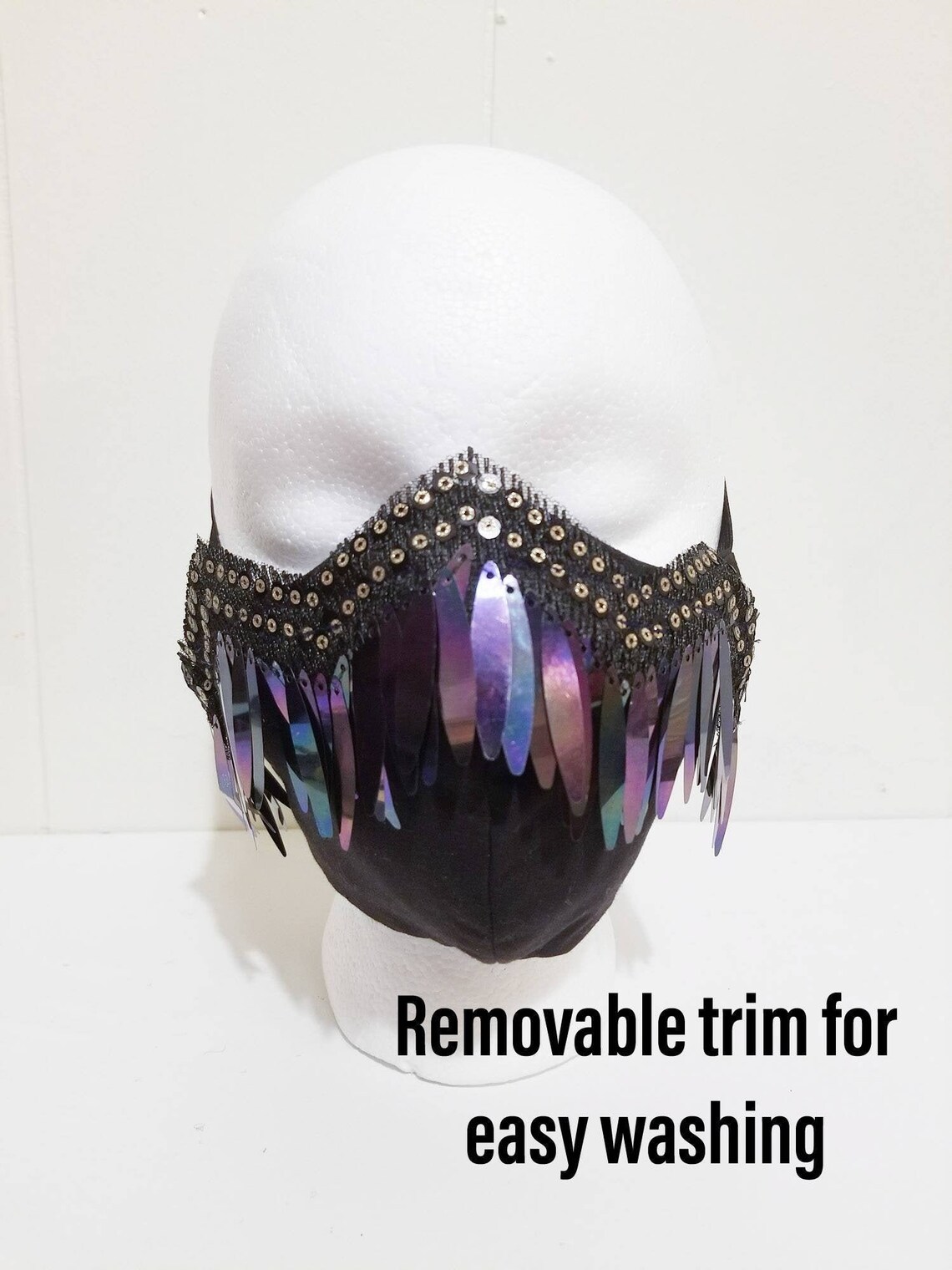 Sequin Face Mask Behind the head Face Mask Fancy Face Mask | Etsy