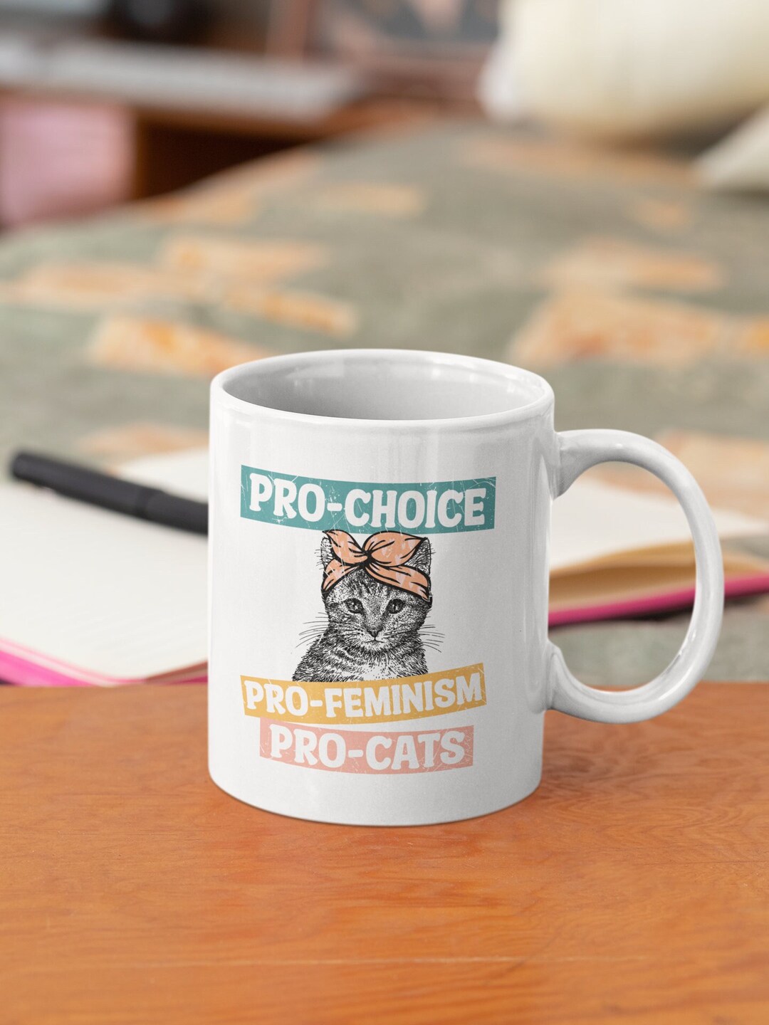 Pro Choice Pro Feminism Pro Cats Feminist Mug | Retro Trendy Mug ...