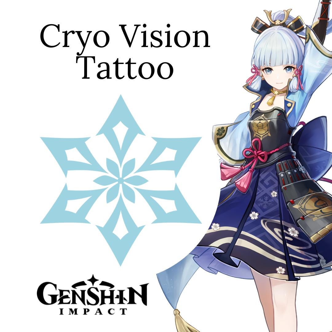 PLANNED Genshin Impact Cryo Vision Tattoo Temporary Tattoo Sticker - Etsy