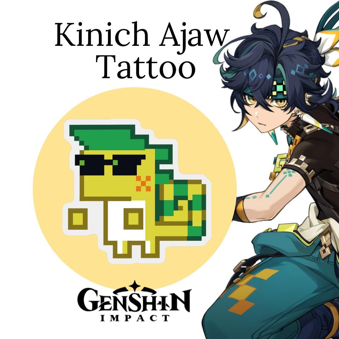 MADE TO ORDER 0/3 Genshin Impact Kinich Ajaw Tattoo Temporary Tattoo ...