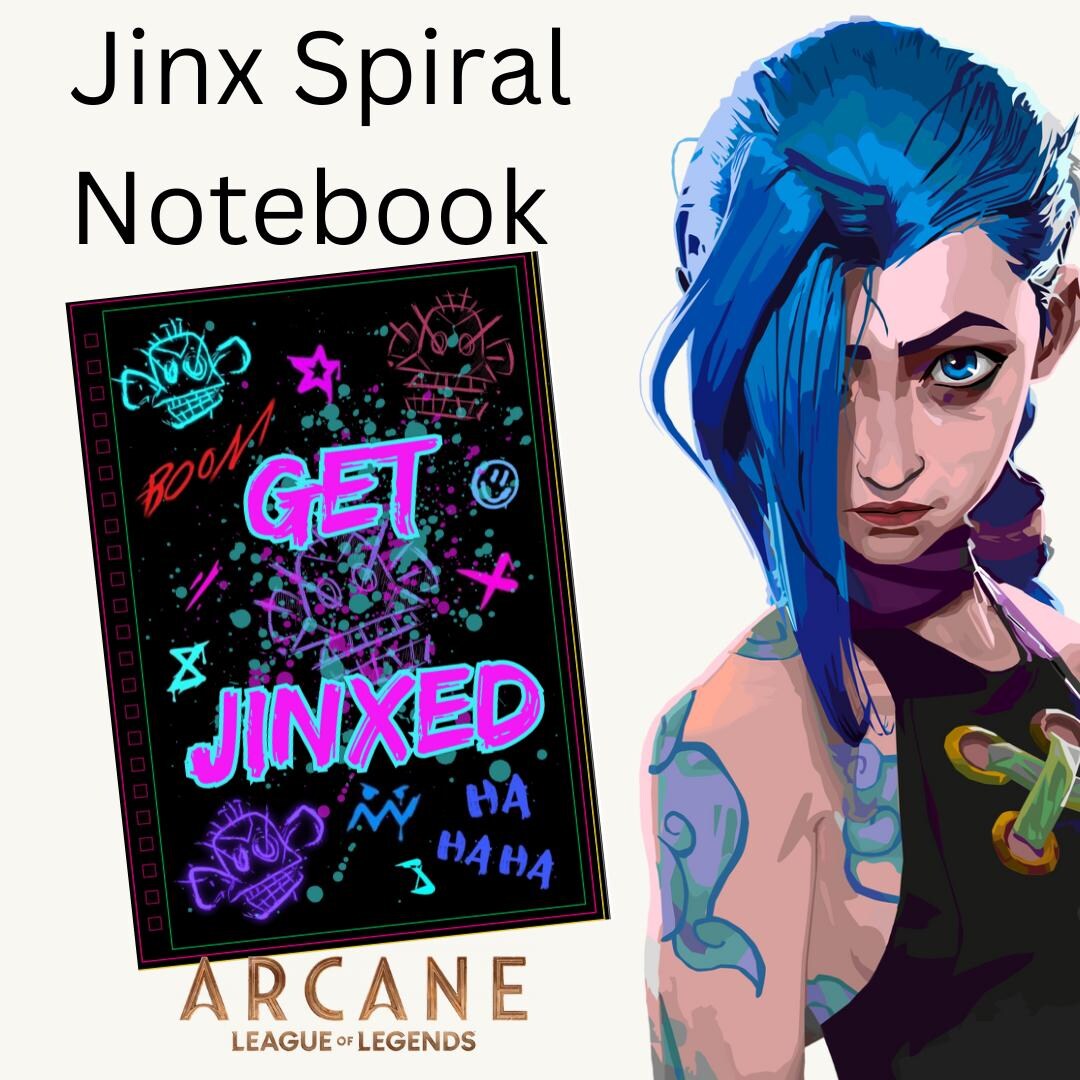 IN PRODUCTION Arcane League of Legends Jinx Powder A5 Spiral Notebook ...