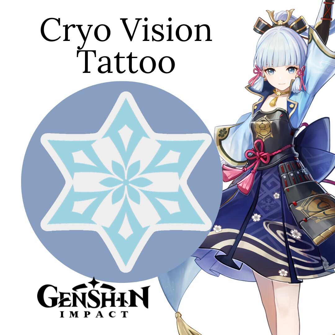 MADE TO ORDER 0/3genshin Impact Cryo Vision Tattoo Temporary Tattoo ...