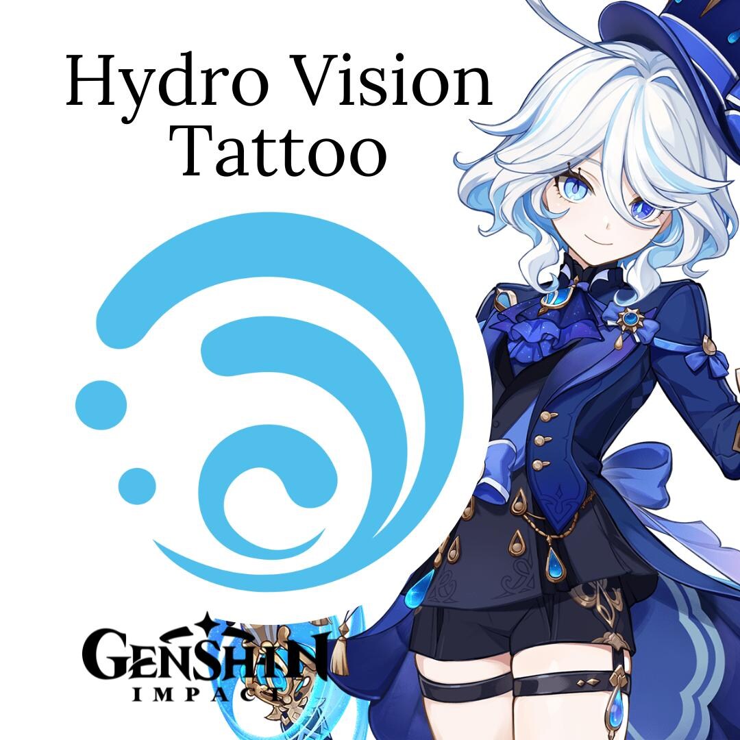 PLANNED Genshin Impact Hydro Vision Tattoo Temporary Tattoo Sticker - Etsy