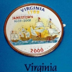 Colorized Virginia 2000-D State Quarter Denver Mint Genuine US Coin ...
