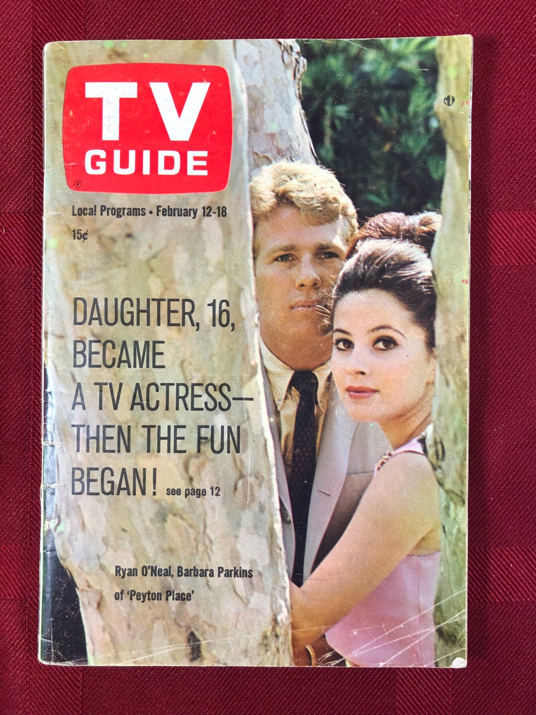 February 12 18 1966 TV Guide Ryan O'neal Barbara Parkins of Peyton ...