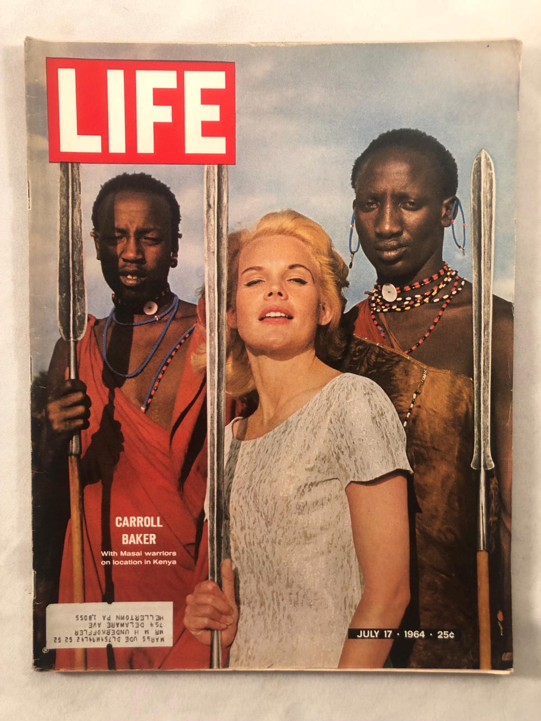 July 17 1964 Life Magazine Caroll Baker With Masai Warriors in Kenya on ...