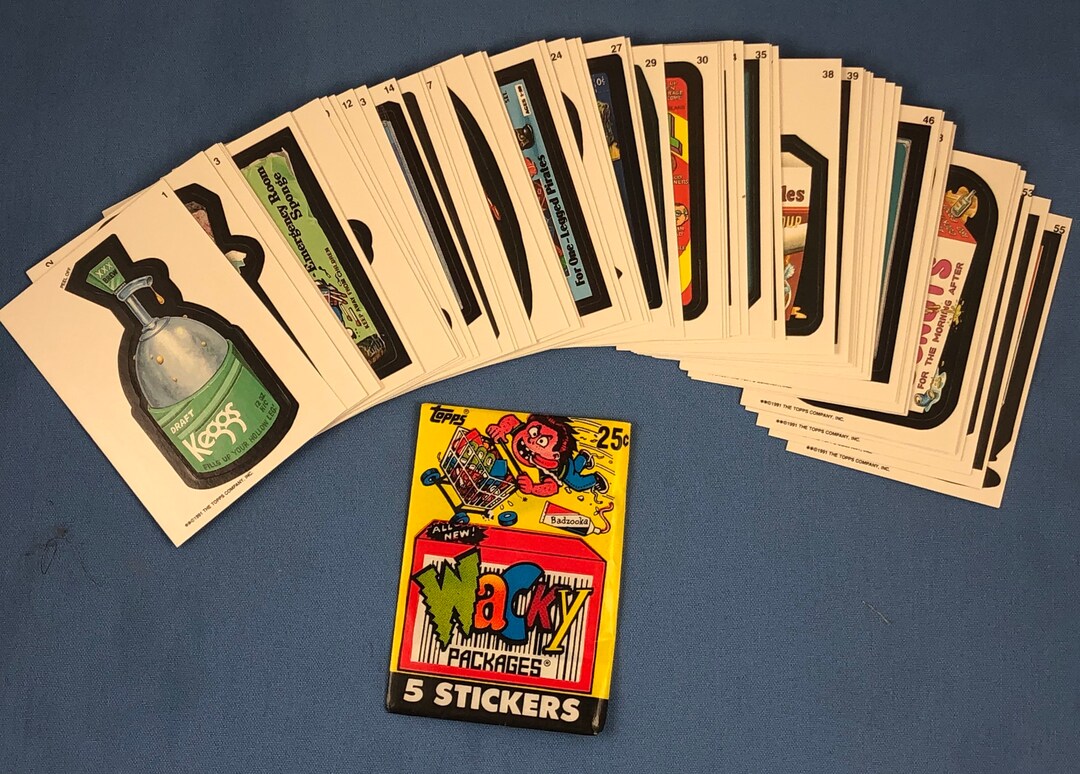 1991 Topps Wacky Packages Stickers Set of 55 Cards Plus Wrapper Vintage ...