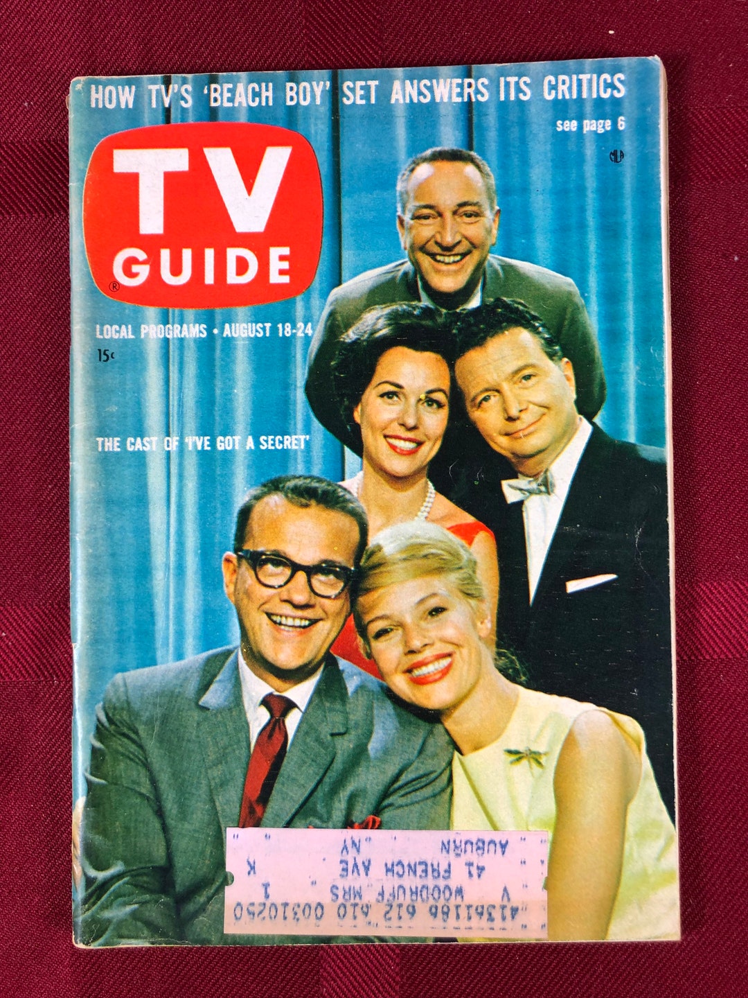 August 18 to 24 1962 TV Guide the Cast I've Got A Secret on Cover Vol ...