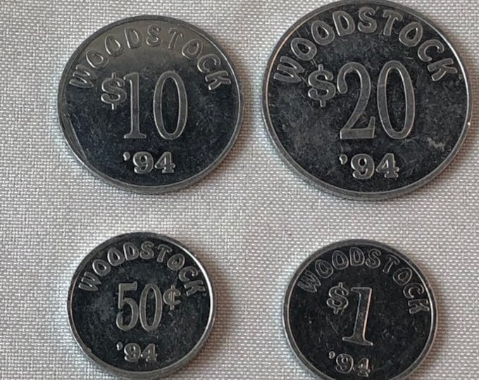 Woodstock '94 Script Money Set of 4 Coins - Etsy