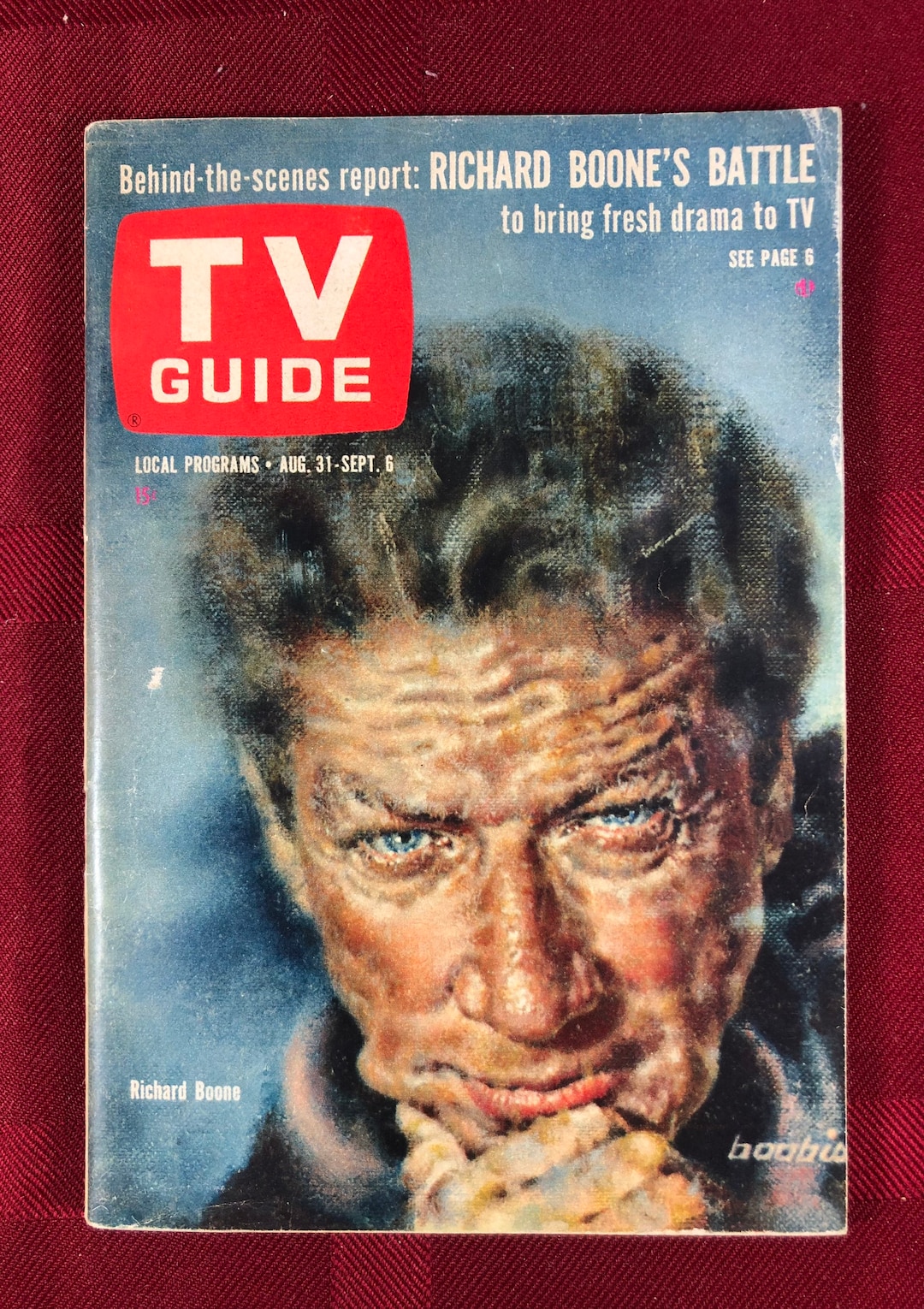 Week of August 31 to September 6 1963 TV Guide Richard Boone on Cover ...