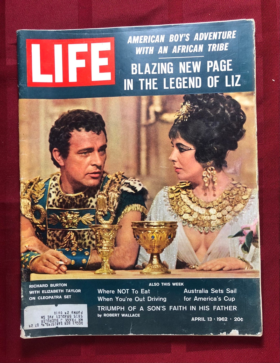 April 13 1962 Life Magazine Richard Burton Elizabeth Taylor Cleopatra ...
