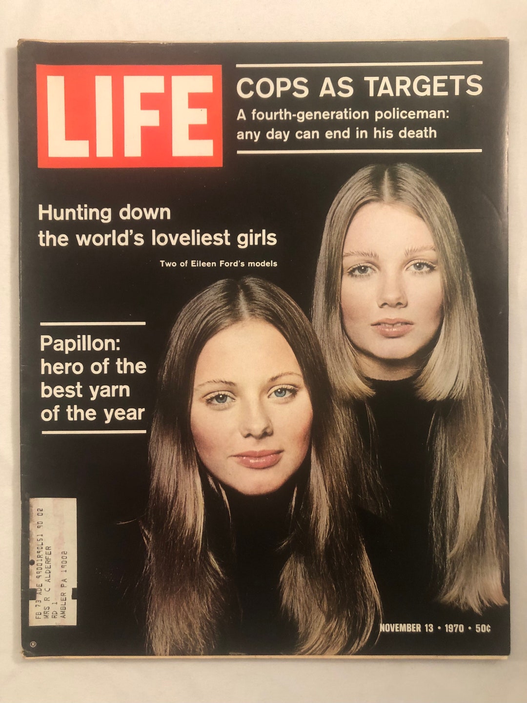 November 13 1970 Life Magazine Eileen Ford's Models Cops as Targets ...