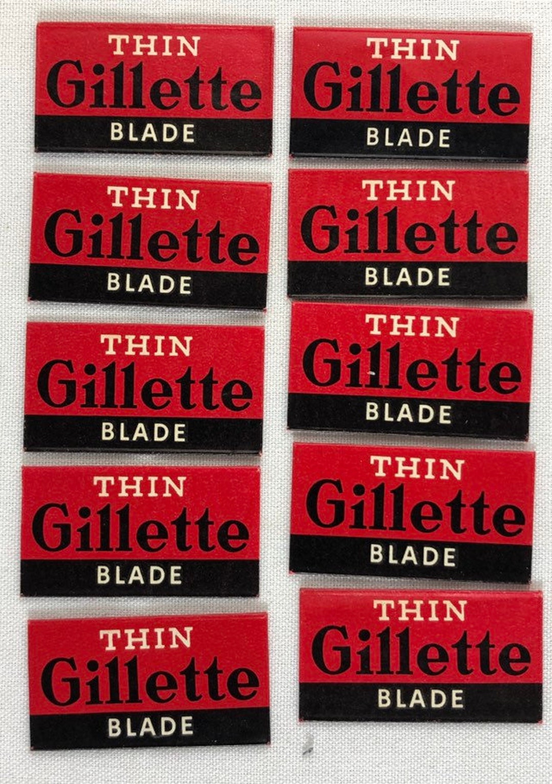 Gillette Thin Blade Razorblades Lot of 10 Vintage Packaging From the ...