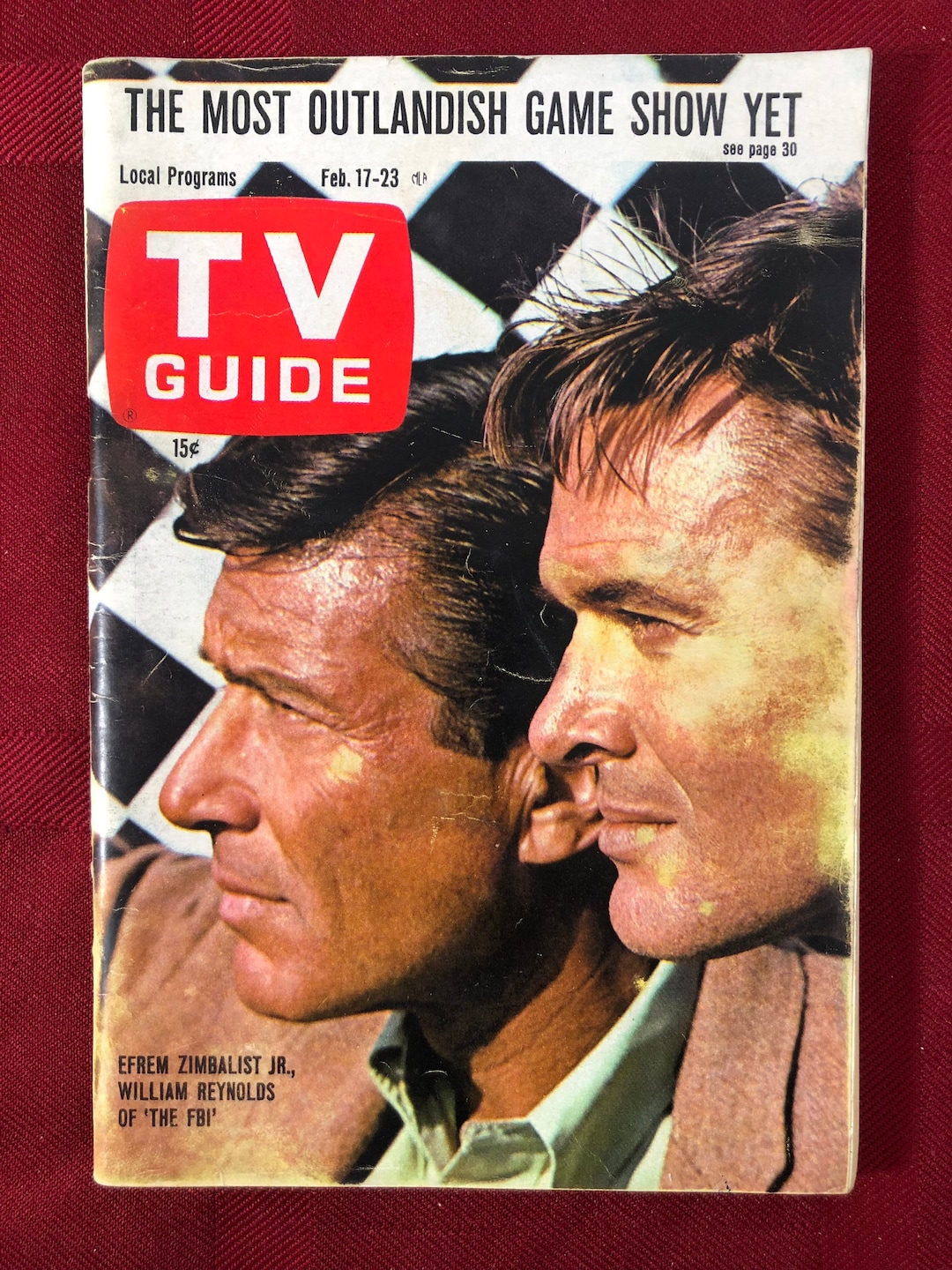 February 17 to 23 1968 TV Guide Efrem Zimbalist Jr William Reynolds of ...