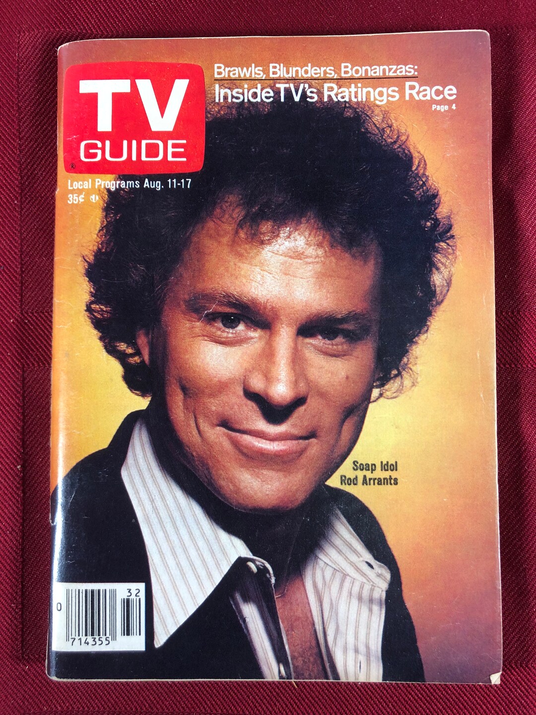 August 11 to 17 1979 TV Guide Soap Idol Rod Arrants on Cover Vol 27 ...