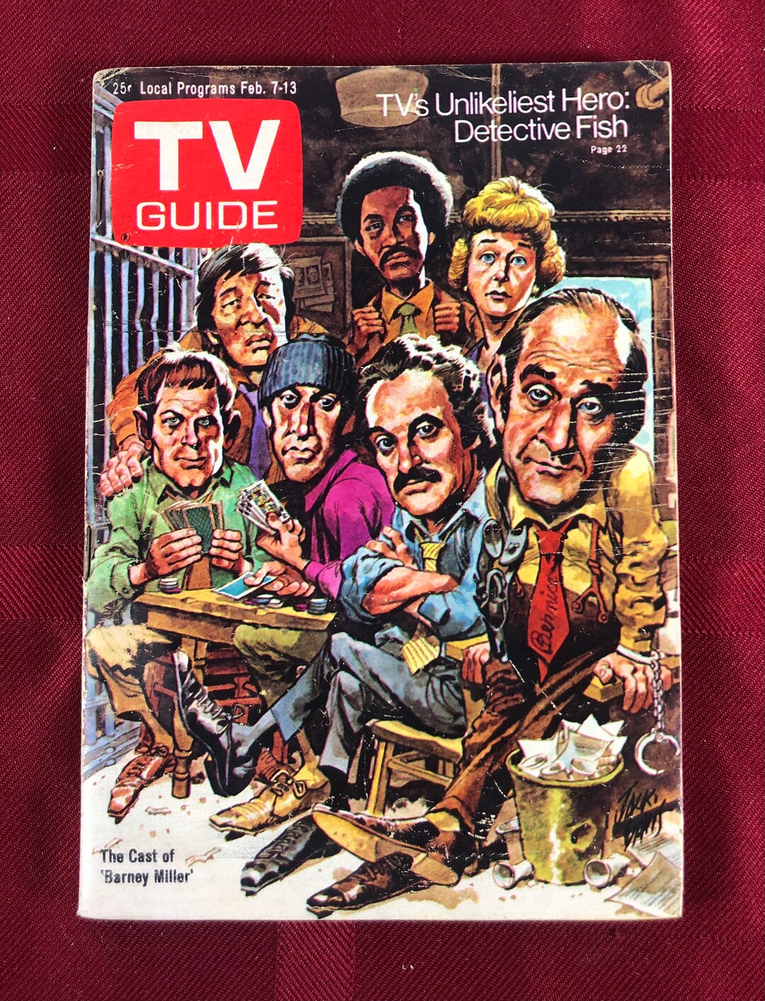 Week of February 7 to 13 1976 TV Guide the Cast of Barney Miller on ...