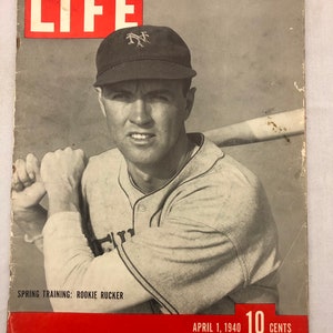 April 1 1940 Life Magazine New York Giants Rookie John Rucker on Cover ...