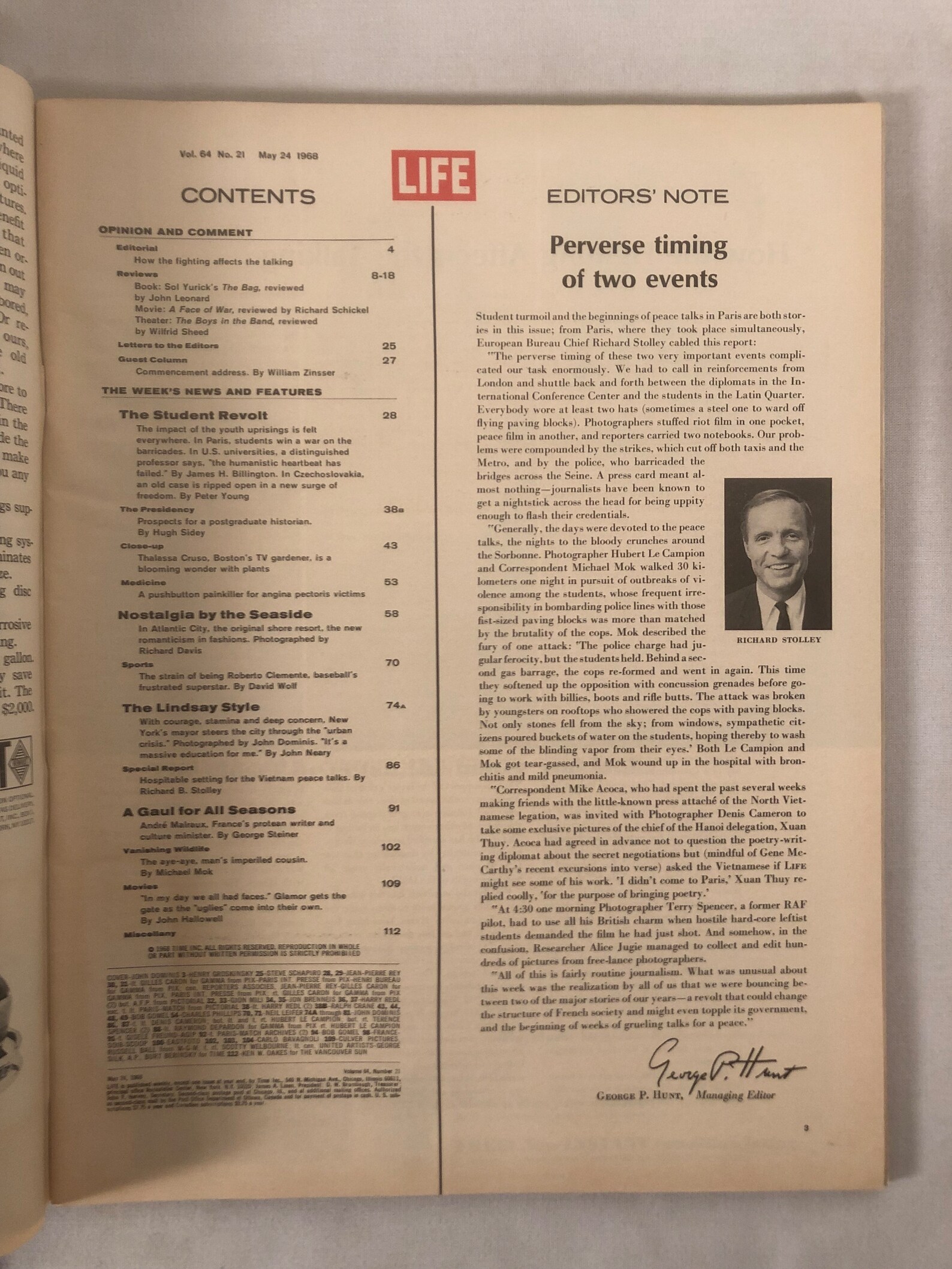 May 24 1968 Life Magazine Mayor of New York City John Vliet Lindsay on ...