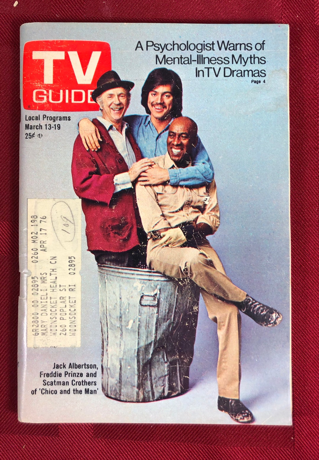 March 13 to 19 1976 TV Guide Jack Albertson Freddie Prinze Scatman ...