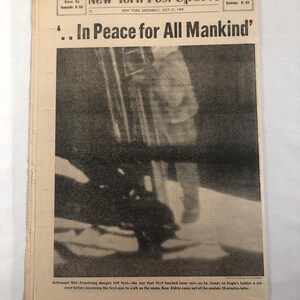 July 21 1969 New York Post Newspaper They're off the Moon and Luna ...