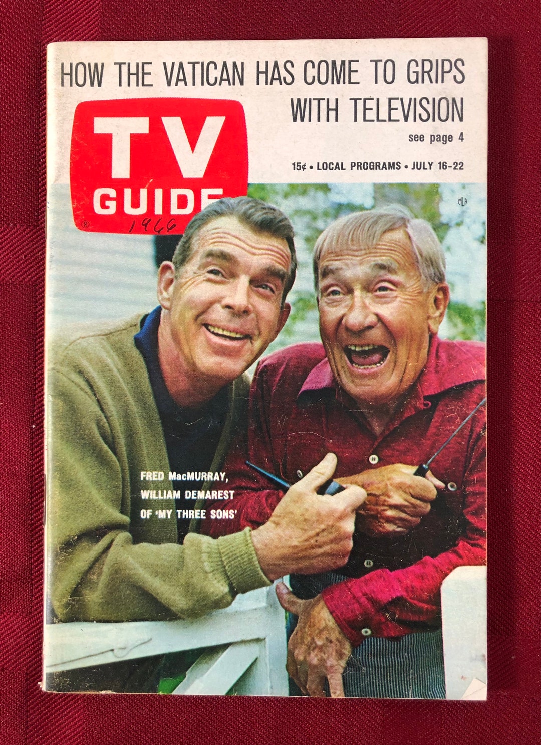 July 16 to 22 1966 TV Guide Fred Macmurray William Demarest My Three ...