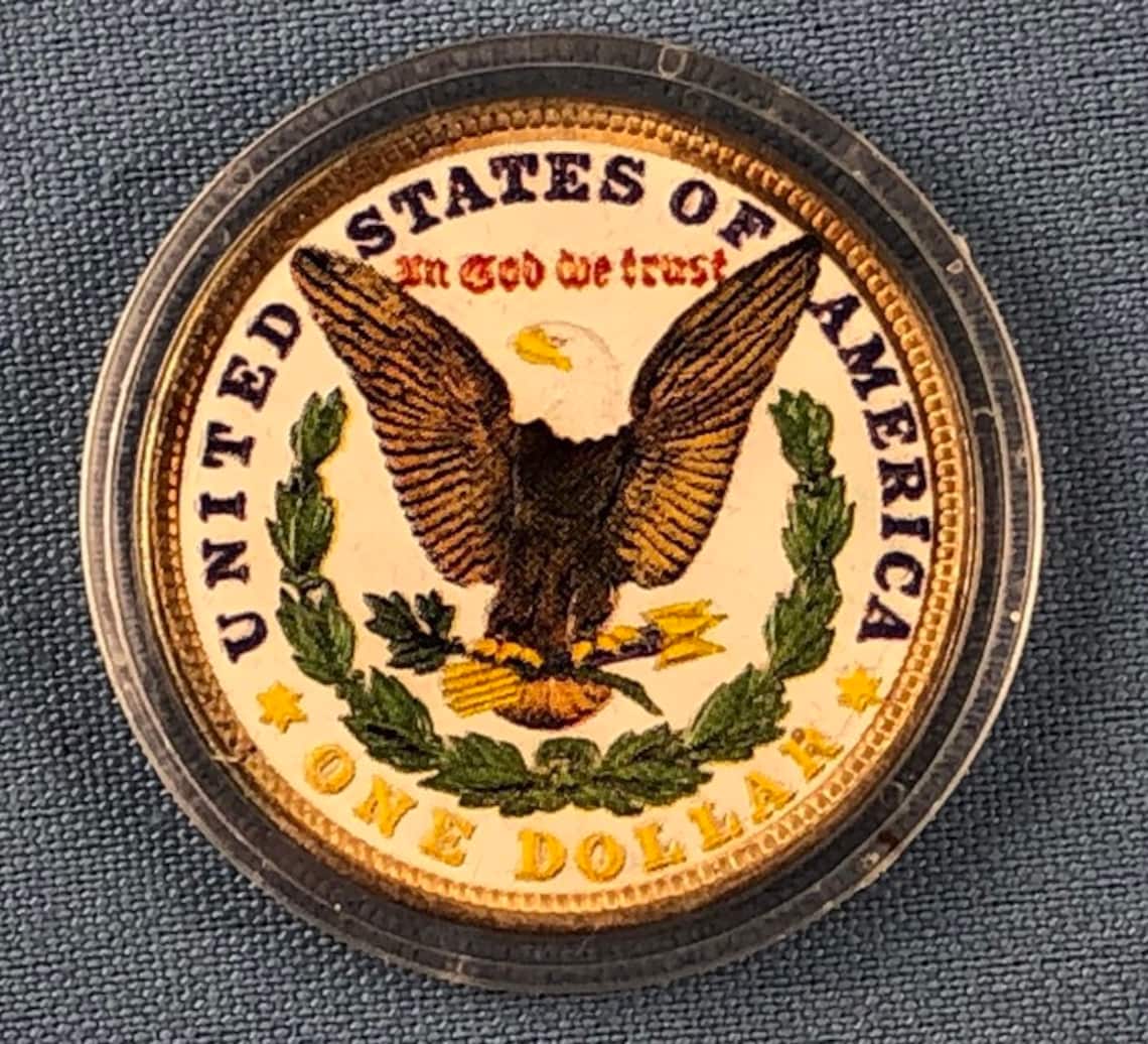 Colorized 1921 Morgan Dollar Painted Full Color Both Sides | Etsy