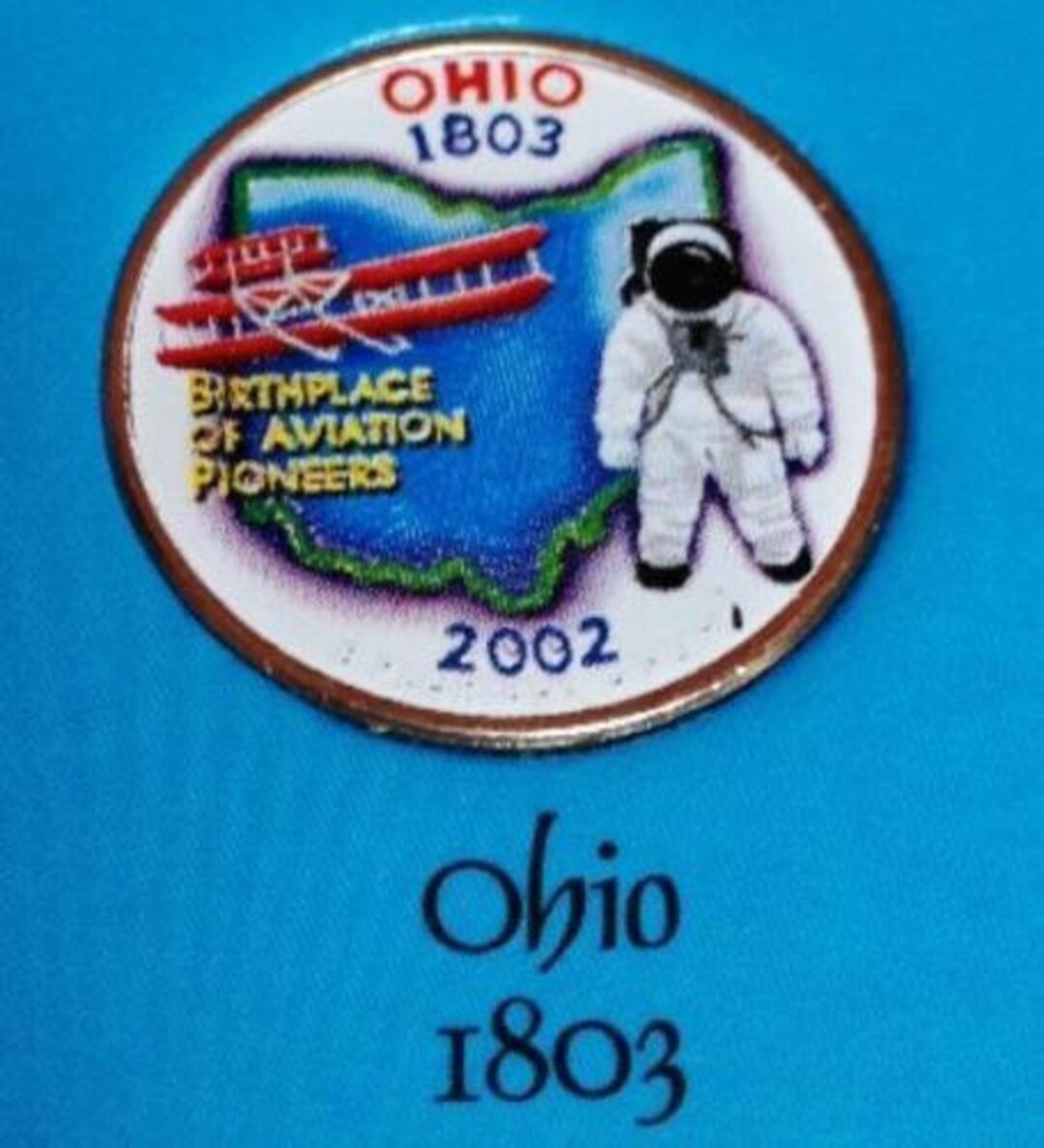 Colorized Ohio 2002-P State Quarter Philadelphia Mint Genuine US Coin ...
