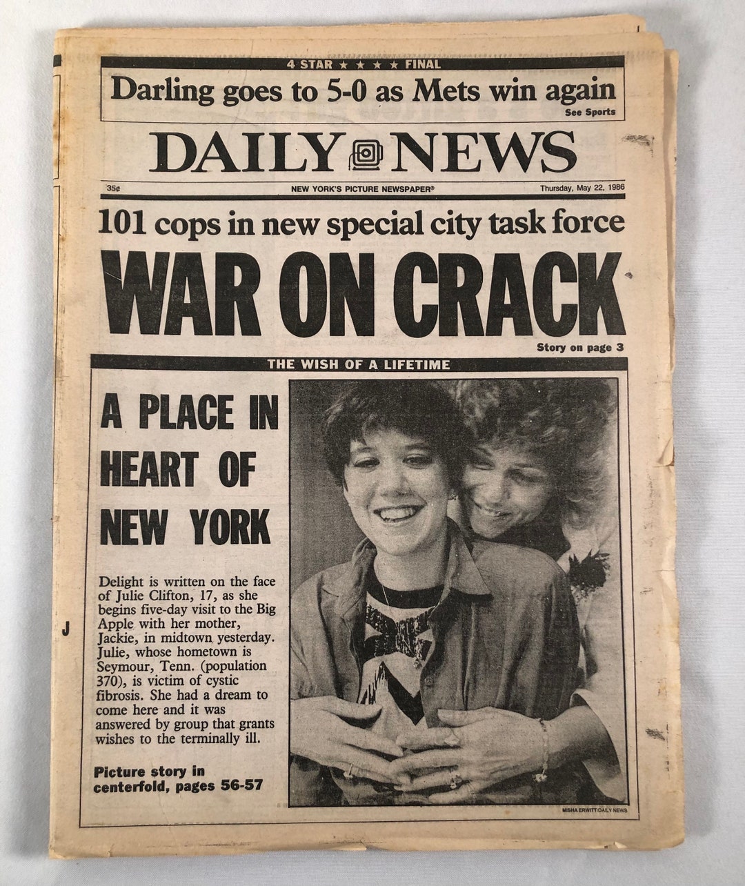 May 22 1986 New York Daily News Newspaper War on Crack Headlines ...