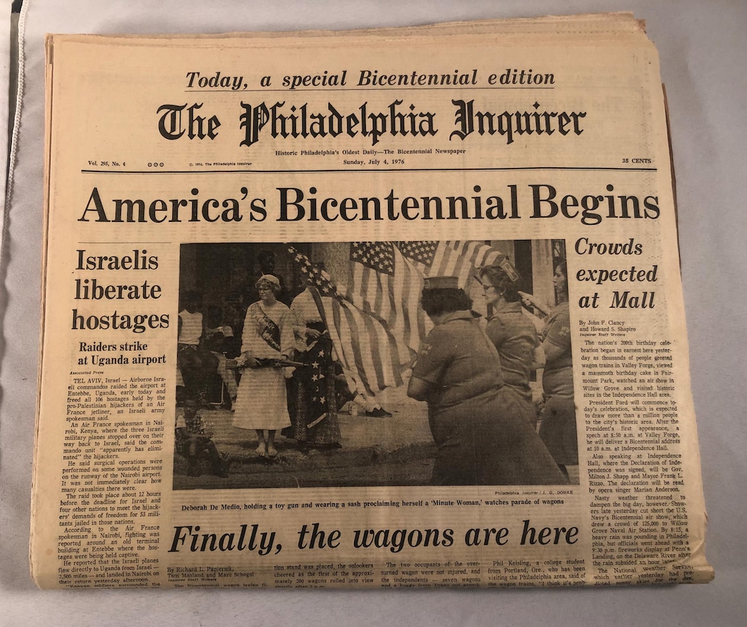 July 4 1976 the Philadelphia Inquirer Newspaper America's Bicentenial ...