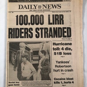 August 19 1983 New York Daily News Newspaper 100,000 LIRR Riders ...