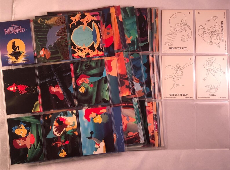 1991 Pro Set Disney's the Little Mermaid 90 Card Set Plus Stand Ups ...