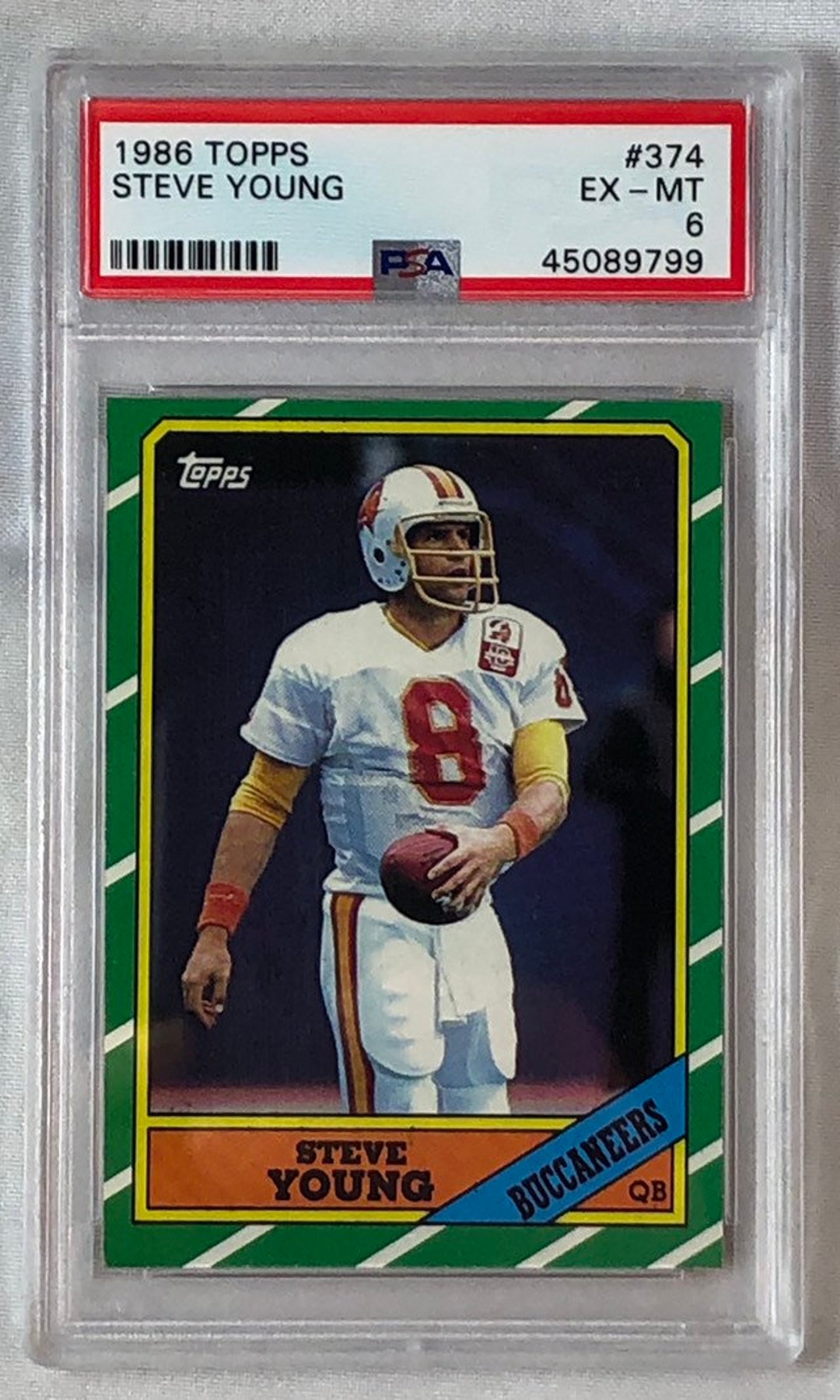 Steve Young Rookie 1986 Topps Football Card # 374 Graded PSA 6 EX-MT ...