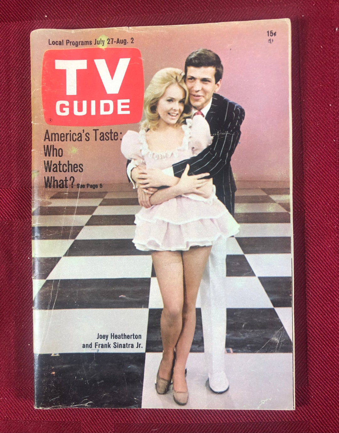 Week July 27 to August 2 1968 TV Guide Joey Heatherton and Frank Sinatra Jr on Cover Vol 16 ...