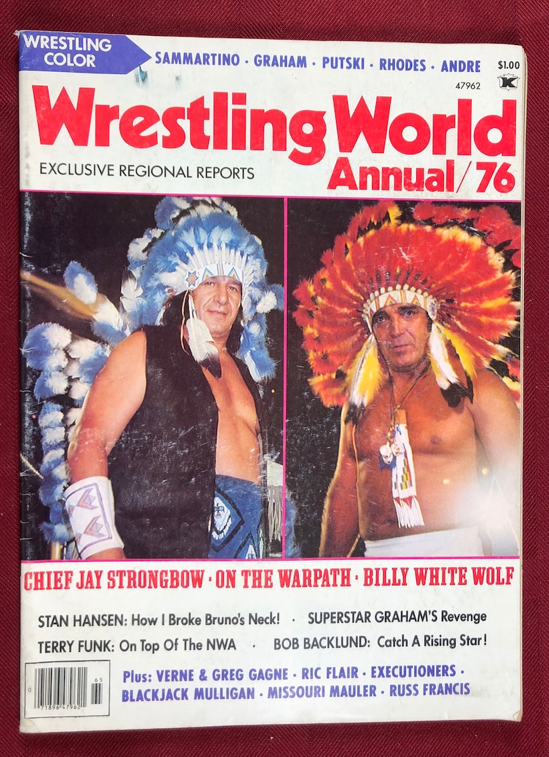 Annual 1976 Wrestling World Magazine Chief Jay Strongbow Billy - Etsy