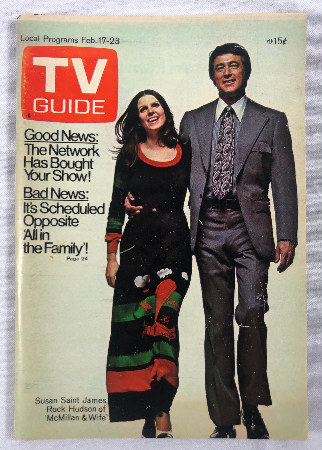 February 17 23 1973 TV Guide Susan Saint James,rock Hudson of Mcmillan ...