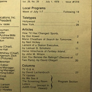 July 1 7 1978 TV Guide Ricardo Montalban Herve Villechaize Fantasy ...