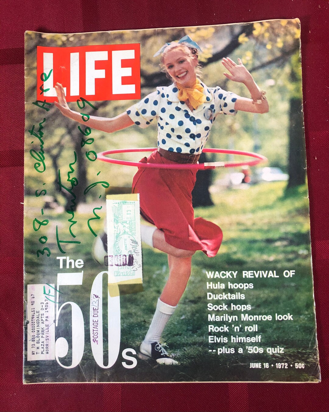 June 16 1972 Life Magazine the 50s Hula Hoop Cover Vintage 50s Fashion Rare Postage Due Original ...