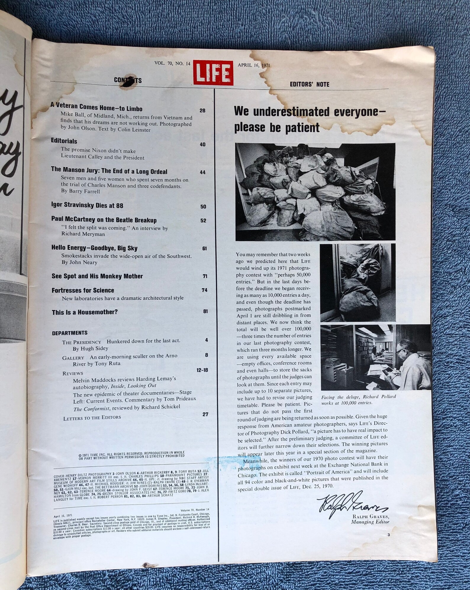 April 16 1971 Life Magazine Linda & Paul Mccartney Cover Vintage the ...