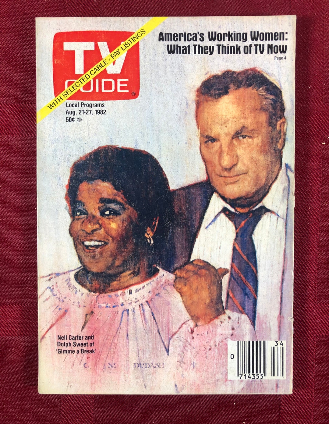 Week of August 21 to 27 1982 TV Guide Neil Carter Dolph Sweet Gimme a ...