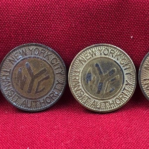 1980 to 1985 NYC Subway Token Solid Y in Center MTA NYCTA New York City ...