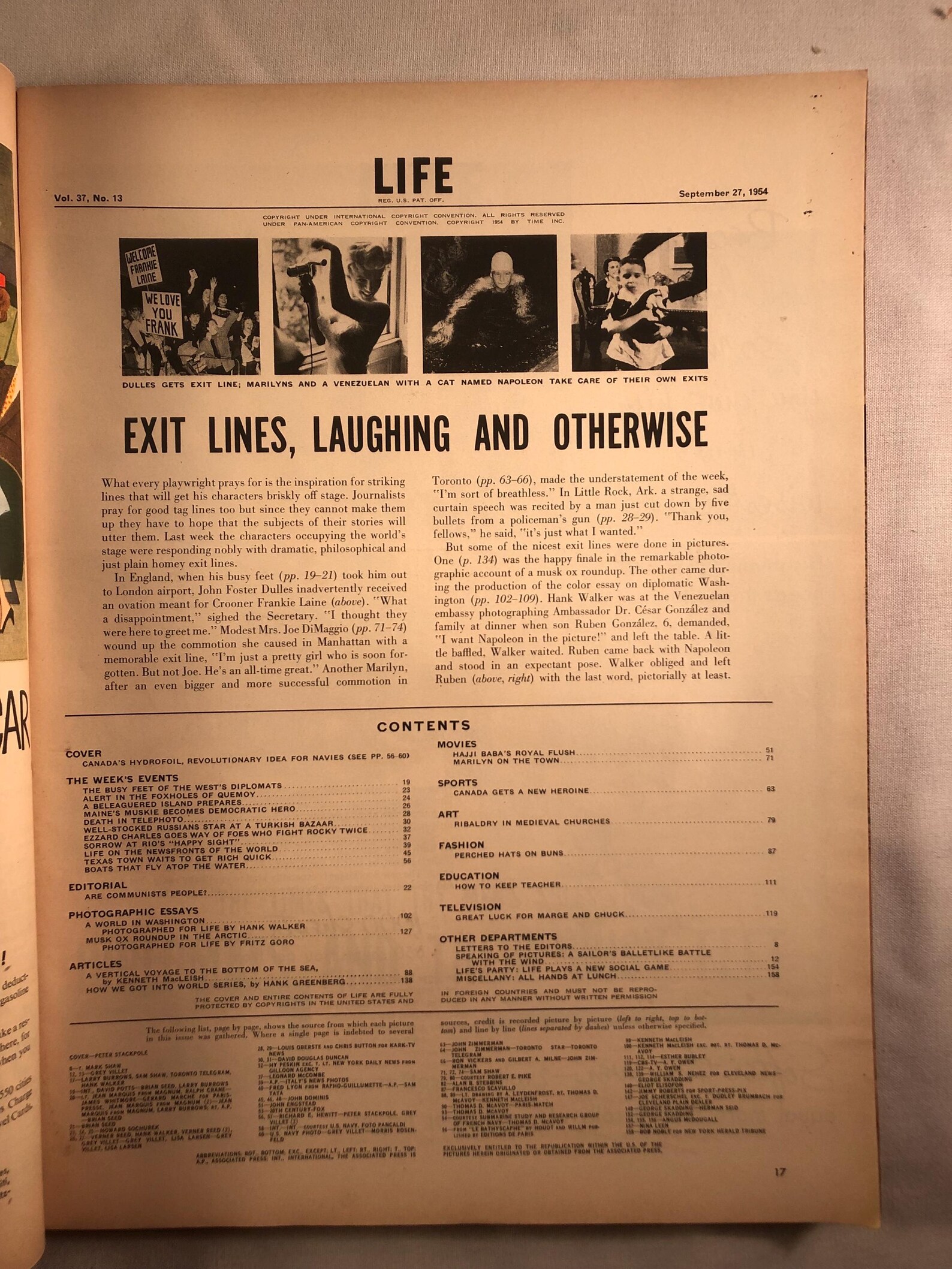 September 27 1954 Life Magazine Canada's Hydrafoil Revolutionary Idea ...