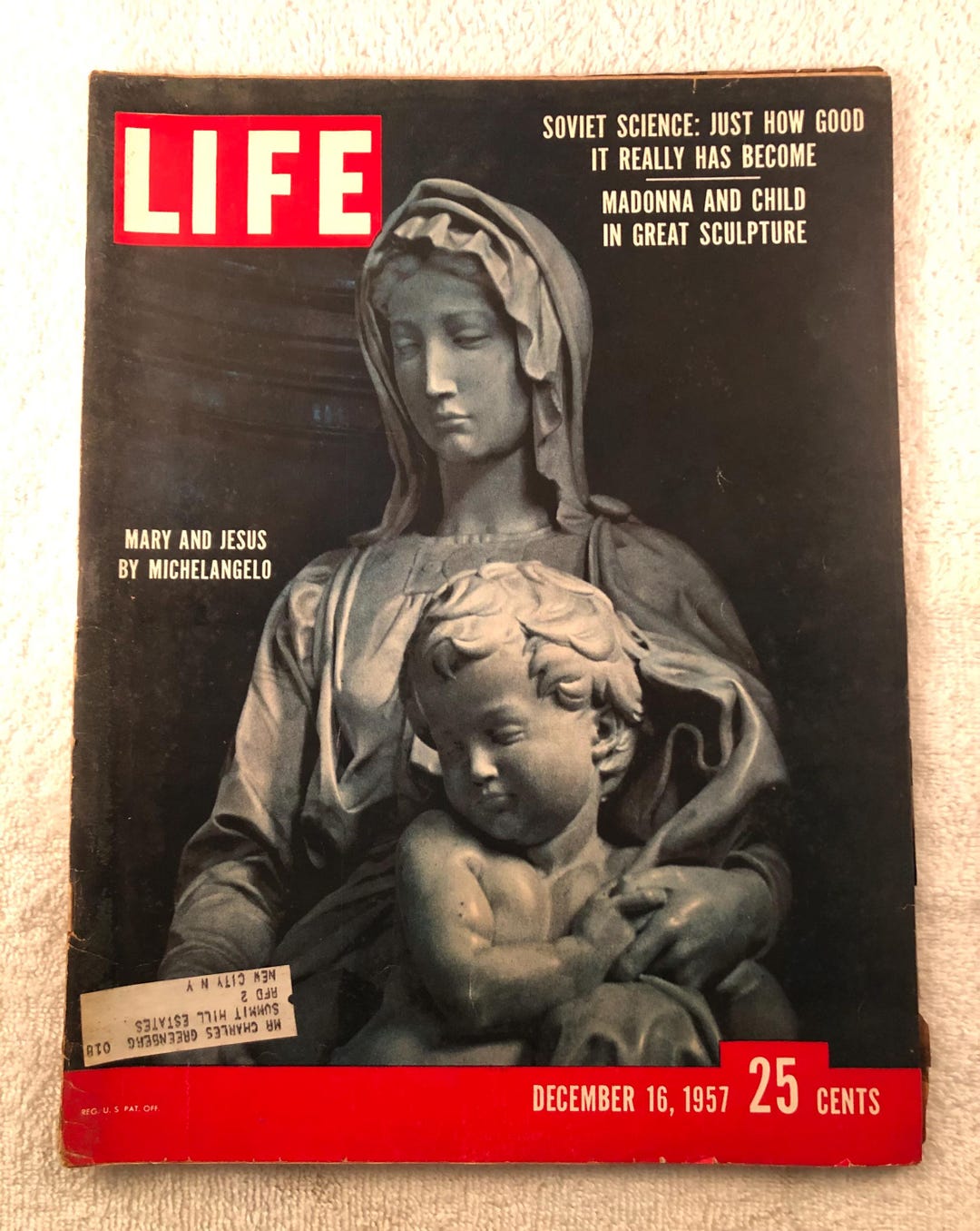 December 16 1957 Life Magazine Mary and Jesus by Michelangelo on Cover ...