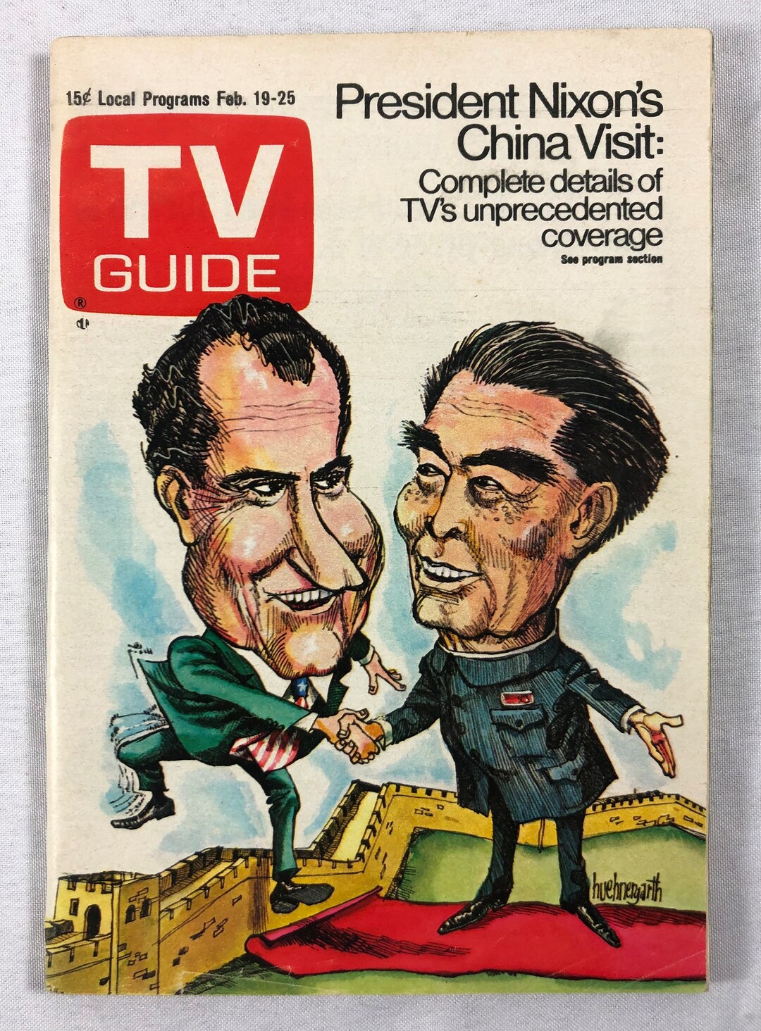 February 19 25 1972 TV Guide President Nixon's China Visit on Cover Vol ...