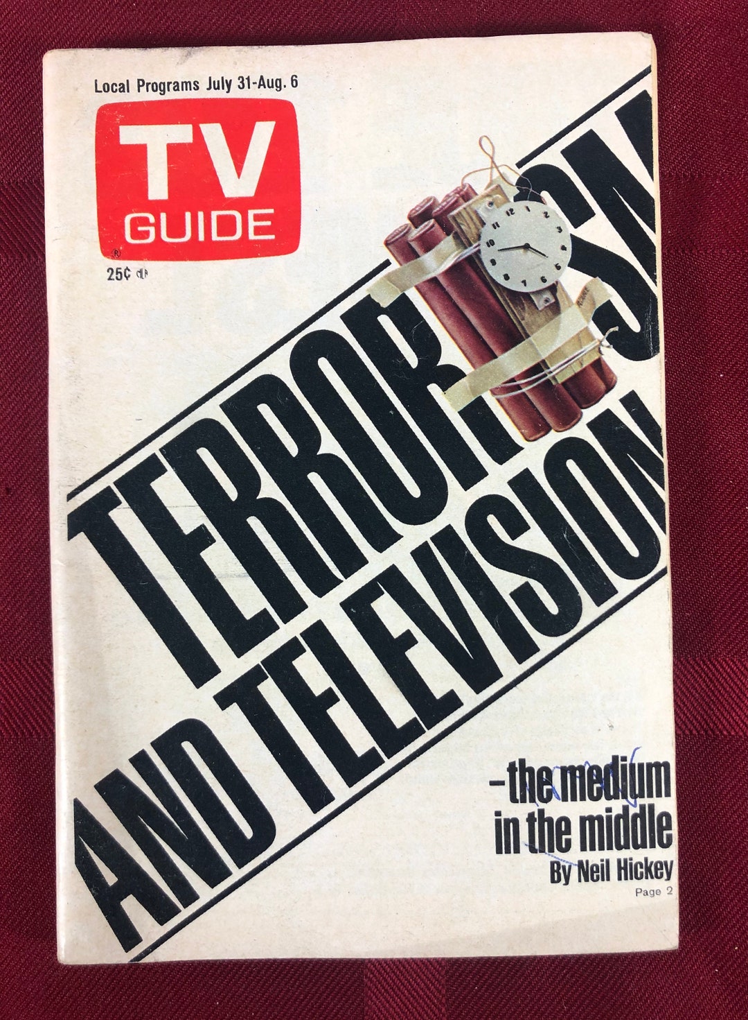 Week of July 31 to August 6 1976 TV Guide Terrorism and Television on ...