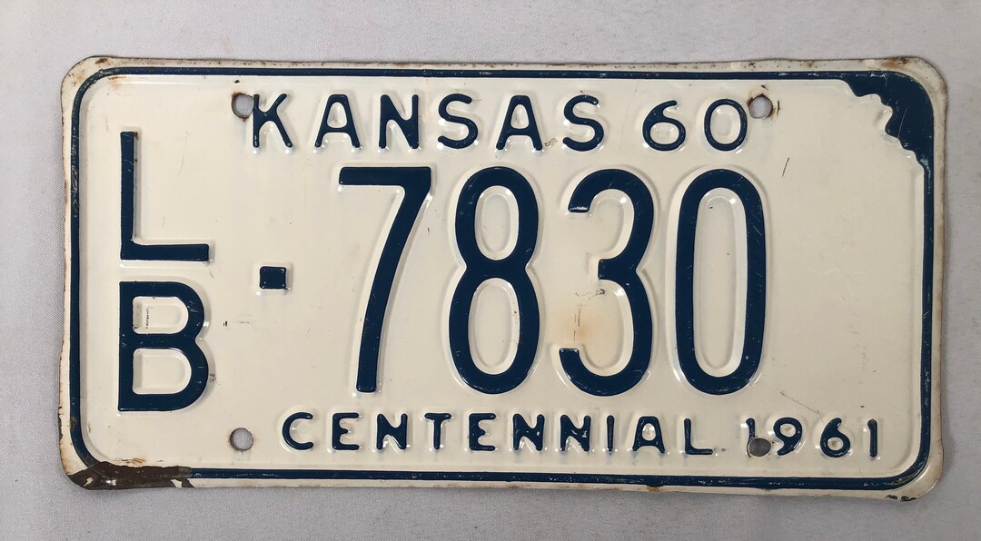 1960 Kansas License Plate LB 7830 Labette County Centennial 1961 ...