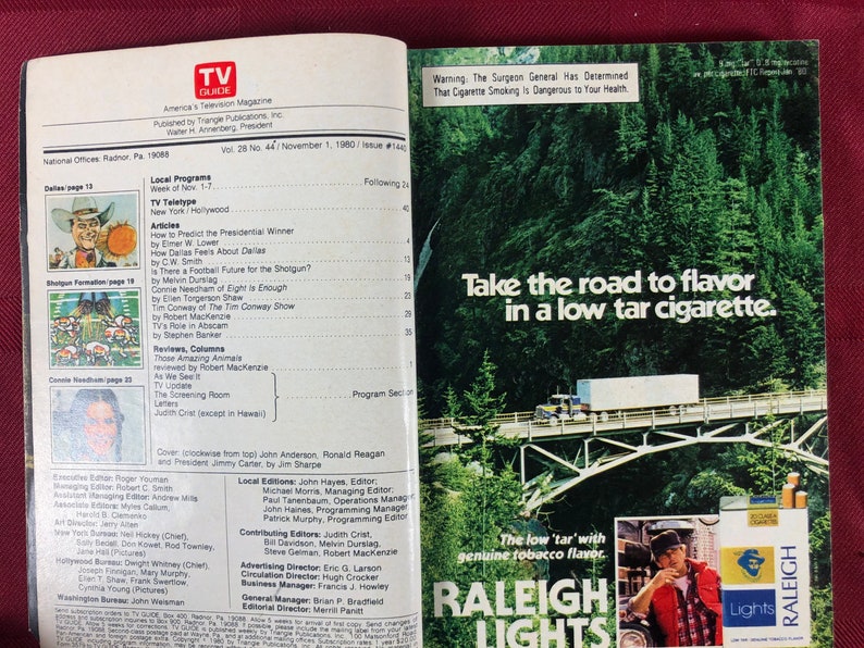 November 1 7 1980 TV Guide John Anderson Ronald Reagan President Jimmy ...