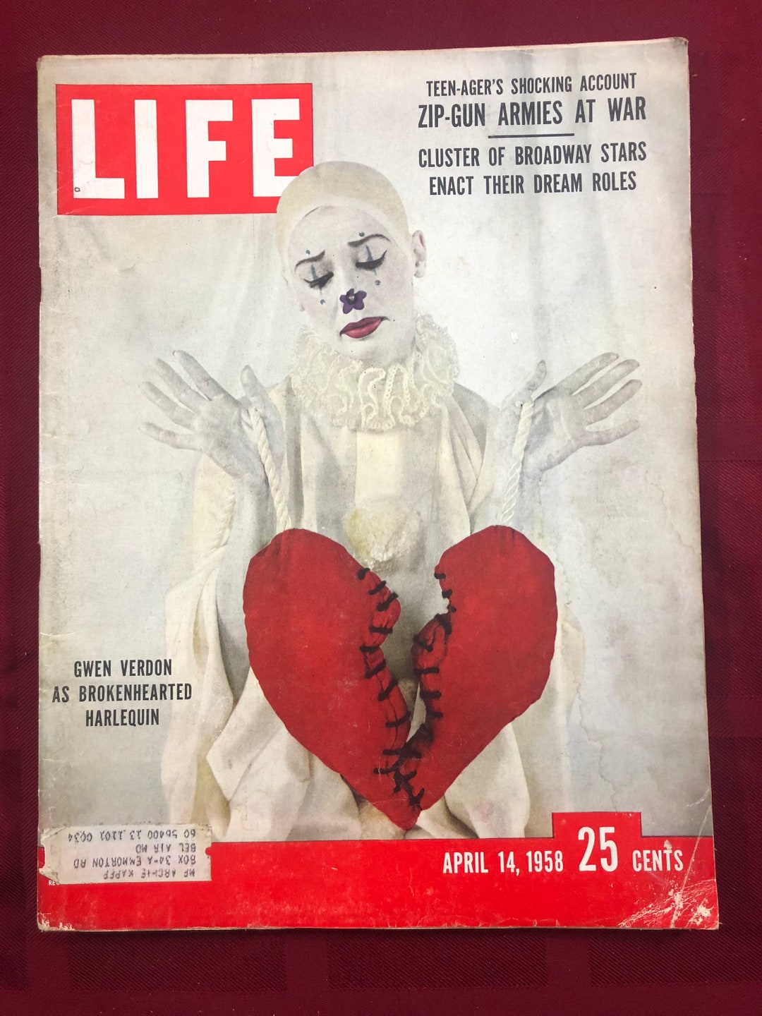 April 14 1958 Life Magazine Gwen Verdon as Brokenhearted Harlequin on ...