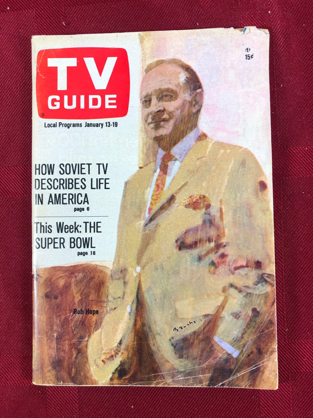 Week of January 13 to 19 1968 TV Guide Bob Hope on Cover Vol 16 Number ...